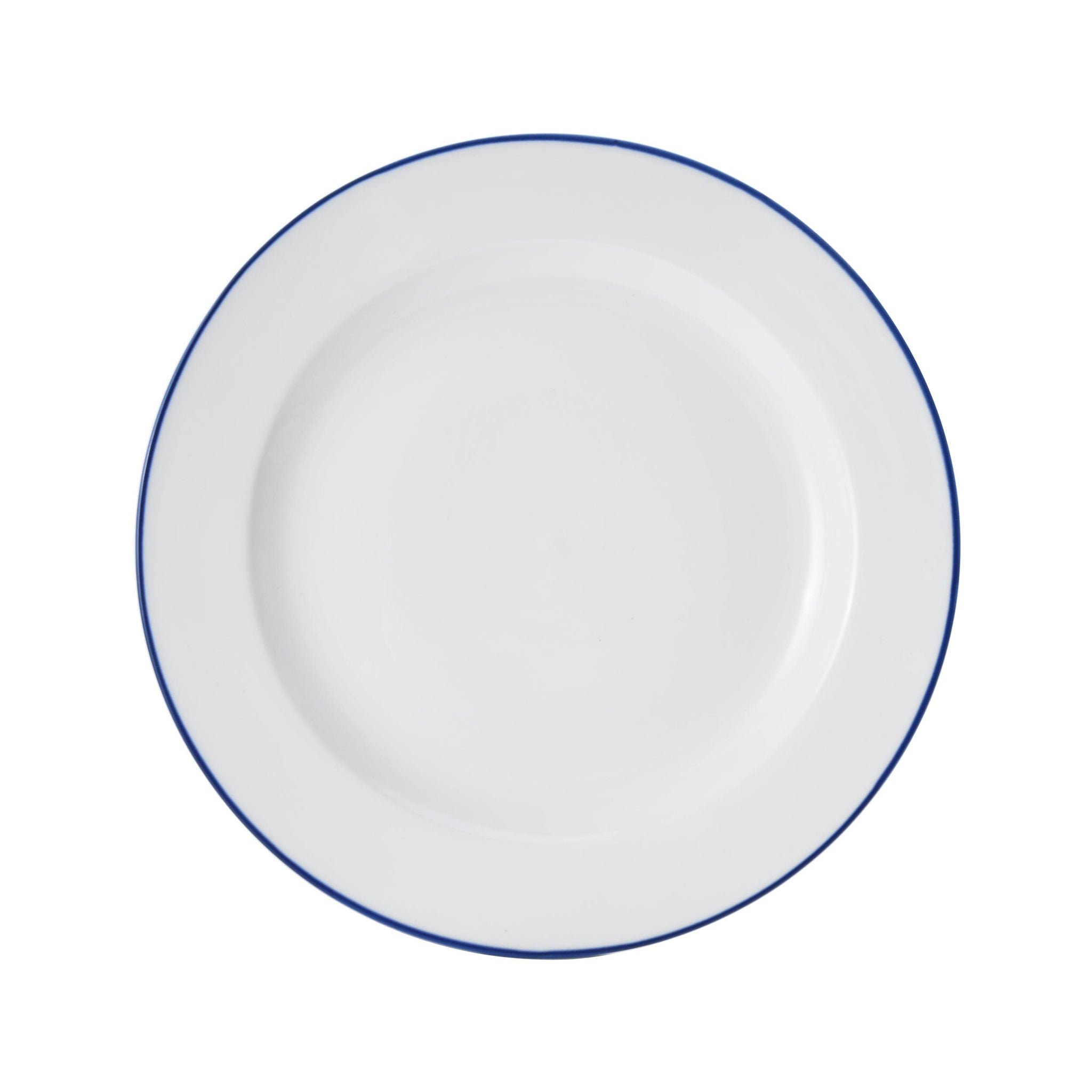 Bistro Pinstripe Porcelain Wide Rim Plate 12"
