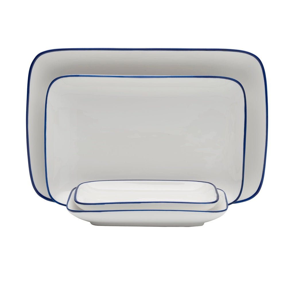 Bistro Pinstripe Porcelain Rectangular Platter 7x4"