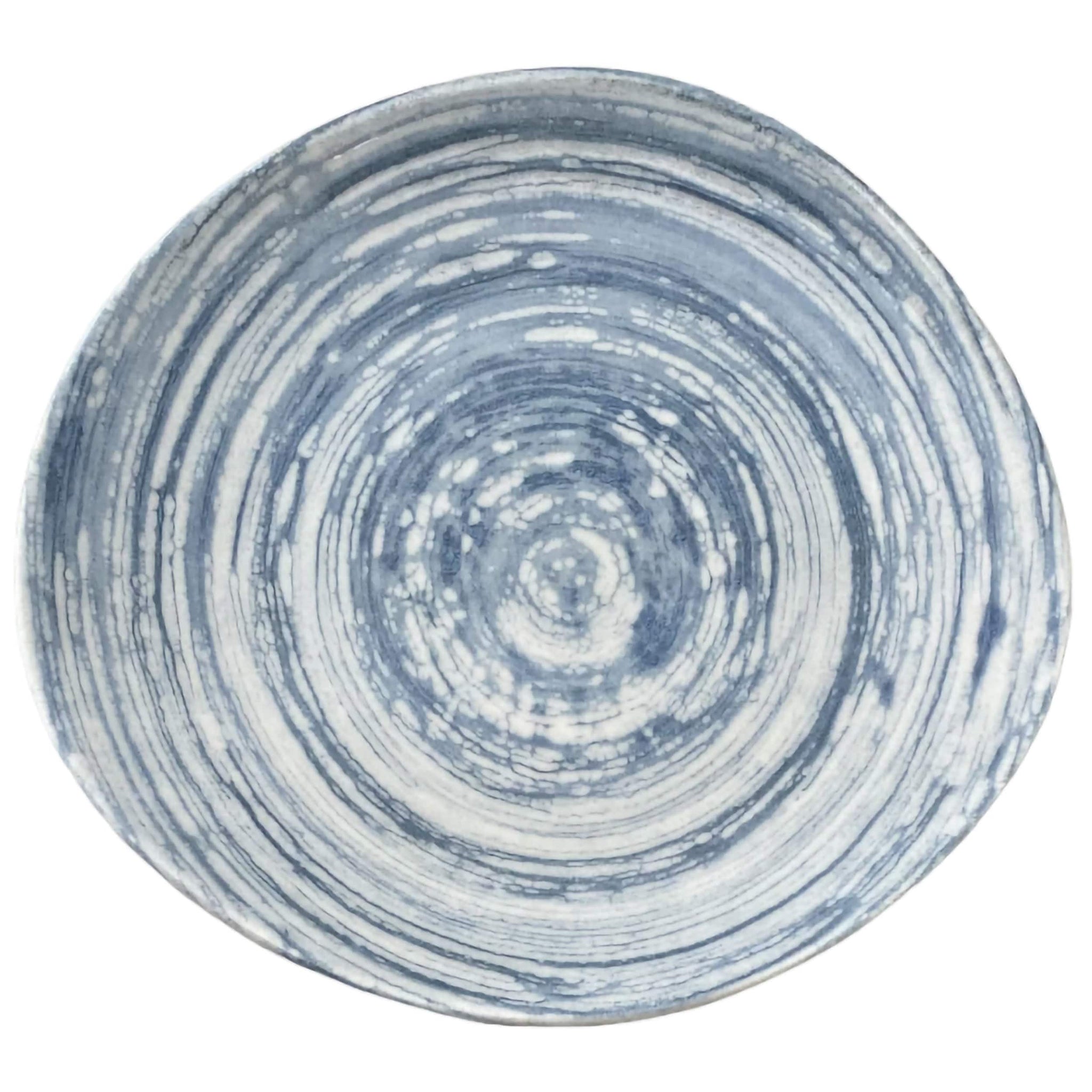 Swirl Blue Premium Stoneware Plate Coupe 10.6" x 9.6"
