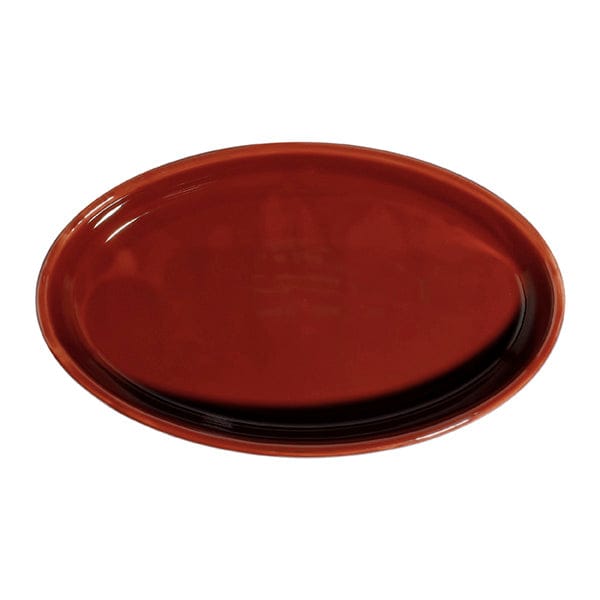 Kora Red Fine China Oval Pan 12.6" x 8" / 50.4 oz