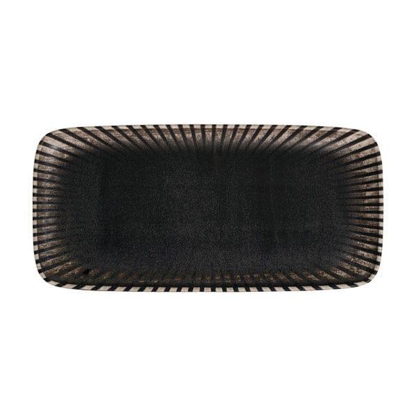 Reckless Black Fine China Rectangular Platter 13.5" x 6.4"